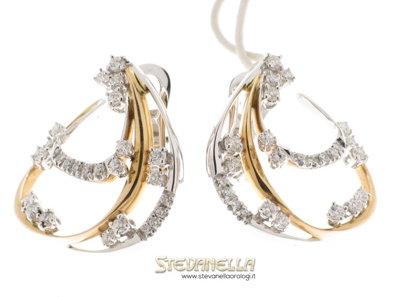 CHIMENTO orecchini oro bianco e rosa con diamanti referenza 82155002 new