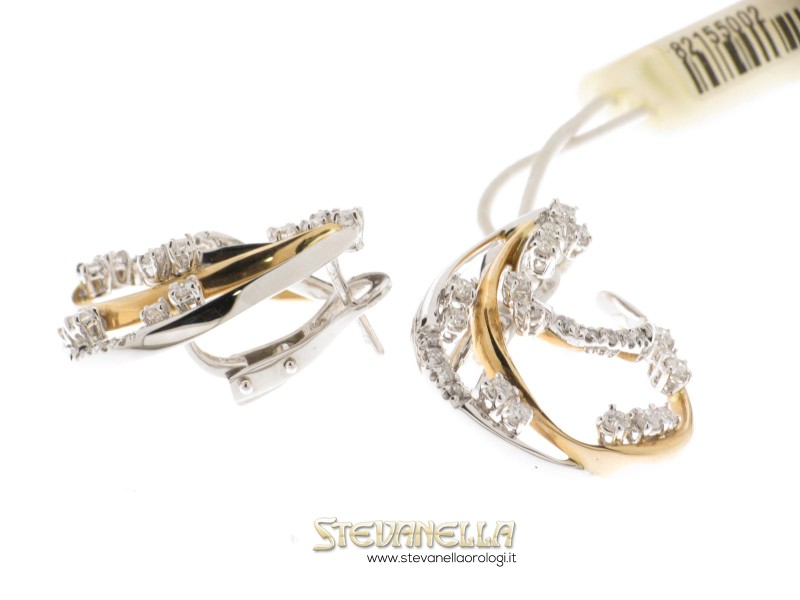 CHIMENTO orecchini oro bianco e rosa con diamanti referenza 82155002 new