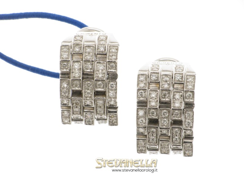 CHIMENTO orecchini Double in oro bianco con diamanti referenza 10312610 new