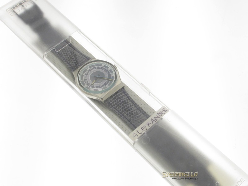 SWATCH Alexander classic quarzo cassa plastica e cinturino pelle new
